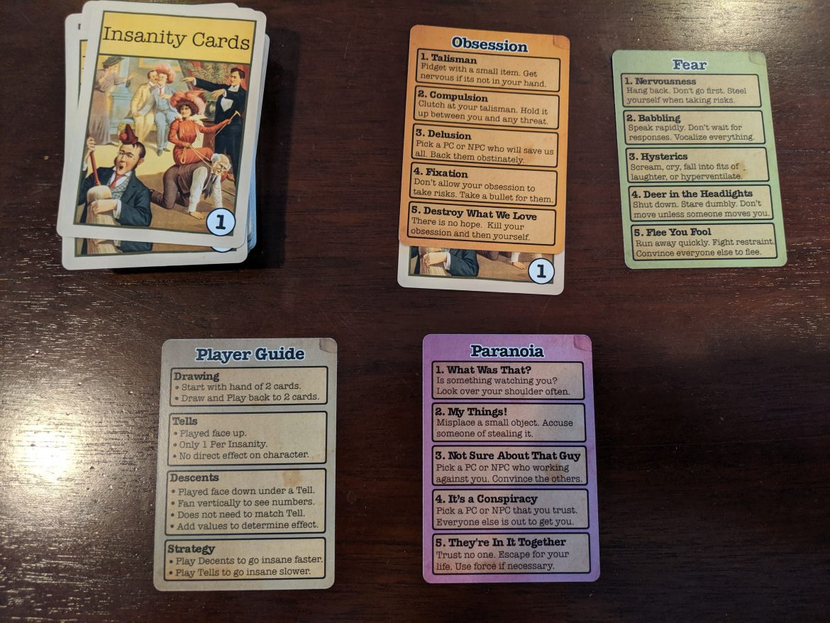 Insanity Cards – Long Term Effects – Paul's Gameblog